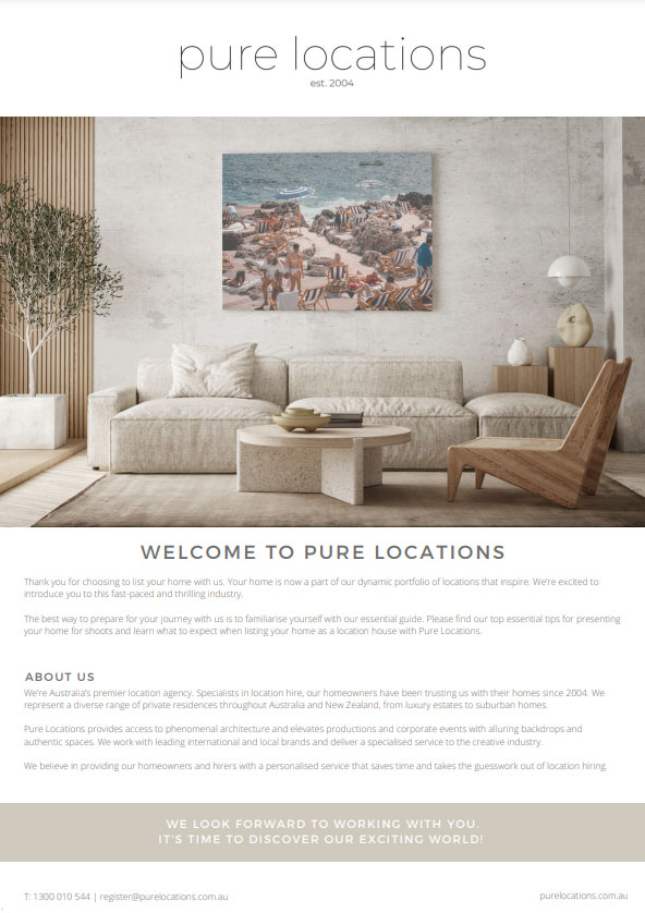 Complete Welcome Pack | Pure Locations