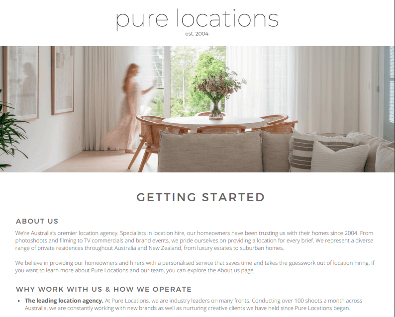 Getting Started & FAQs - Pure Locations